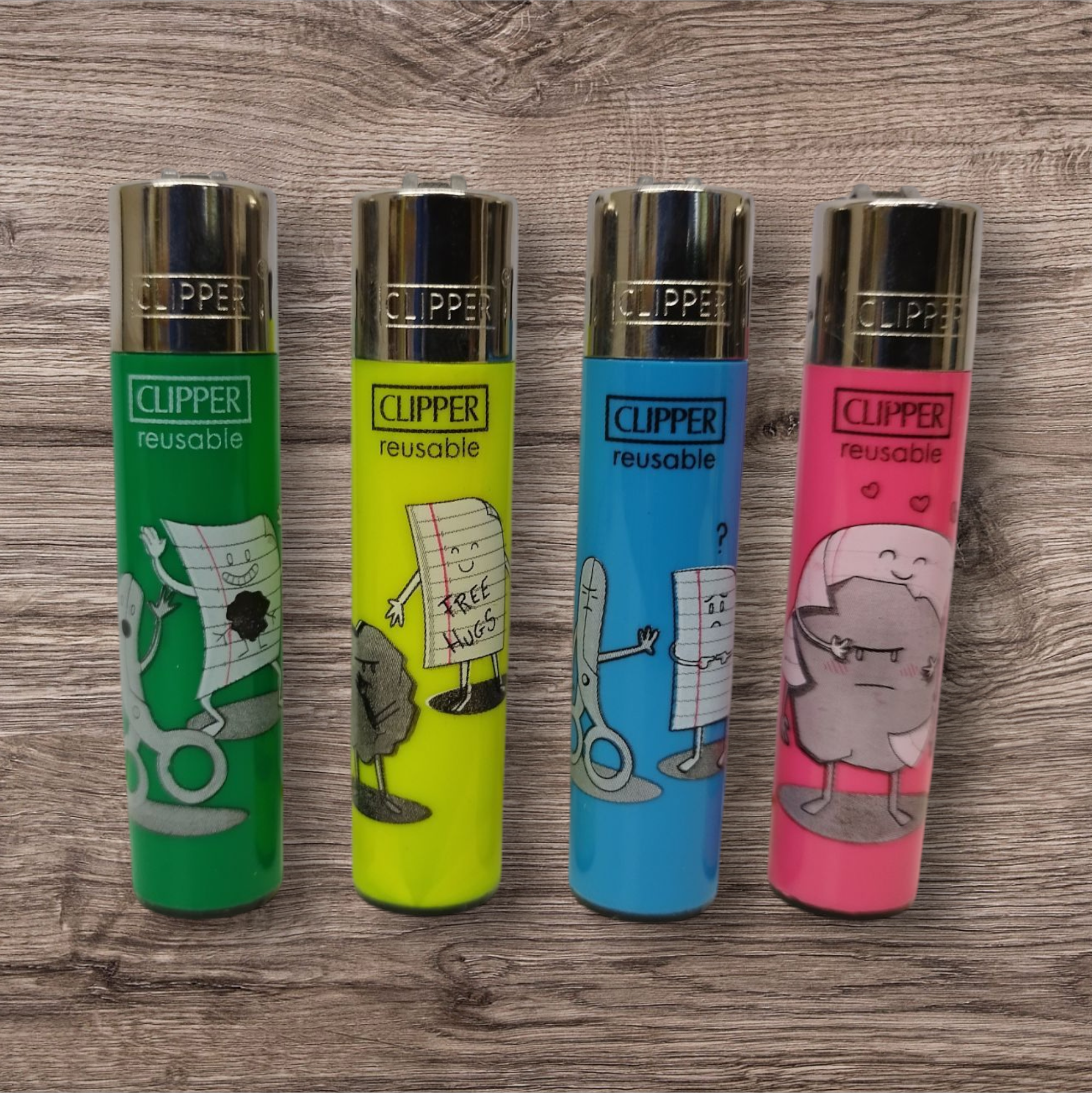 Clipper Large 4er Set " Rock Paper Scissors " – Clipper-Headshop