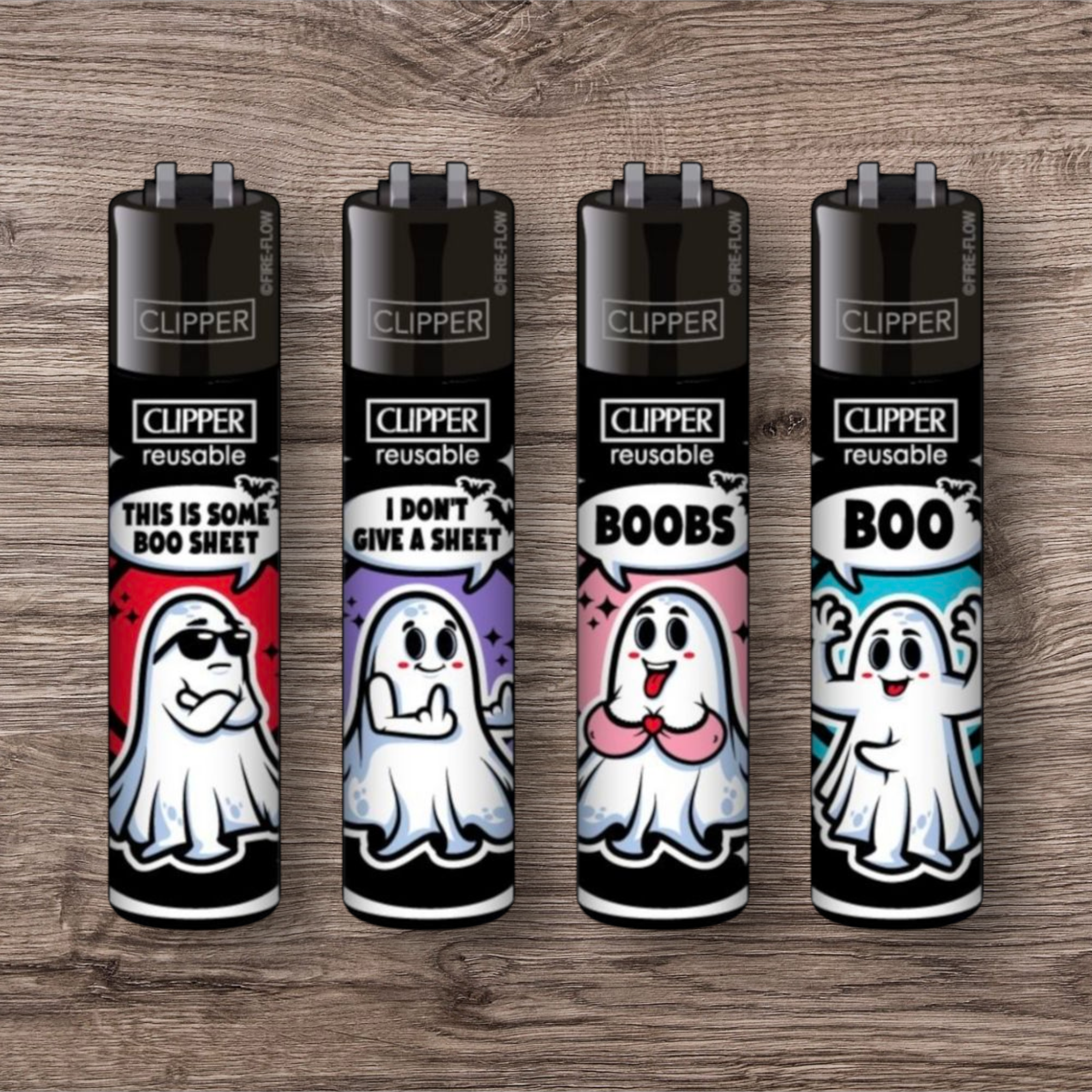 Clipper Large 4er Set - Ghosts - – Clipper-Headshop