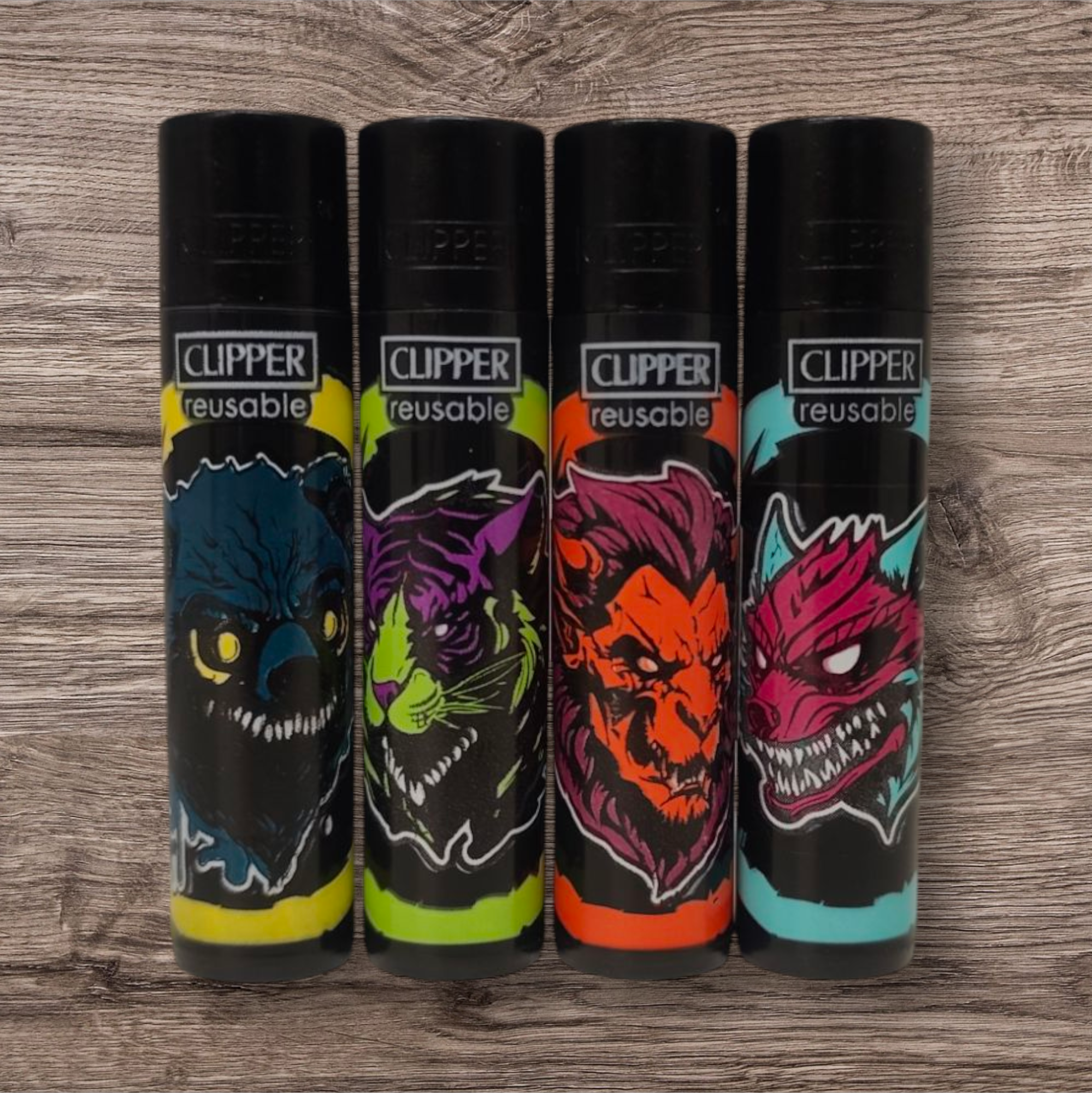Clipper Large 4er Set - Animals Zombies - – Clipper-Headshop